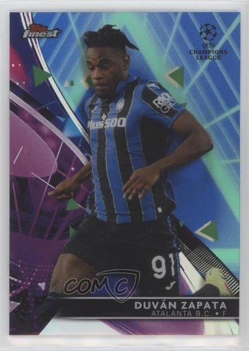 2021 Topps Finest UCL Blue/Aqua Vapor Wave Refractor /99 Duvan Zapata ...