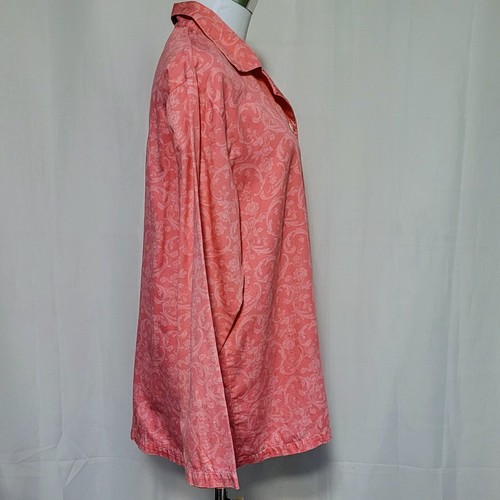 Allison Rhea Pink Floral Scroll Pattern Cotton Pajama Set Wmn's Medium ...