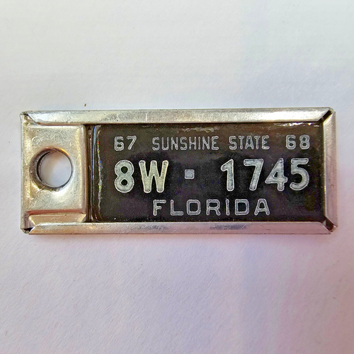FLORIDA 1967 1968 Mini License Plate Key Chain KeyRing Tag Disabled ...
