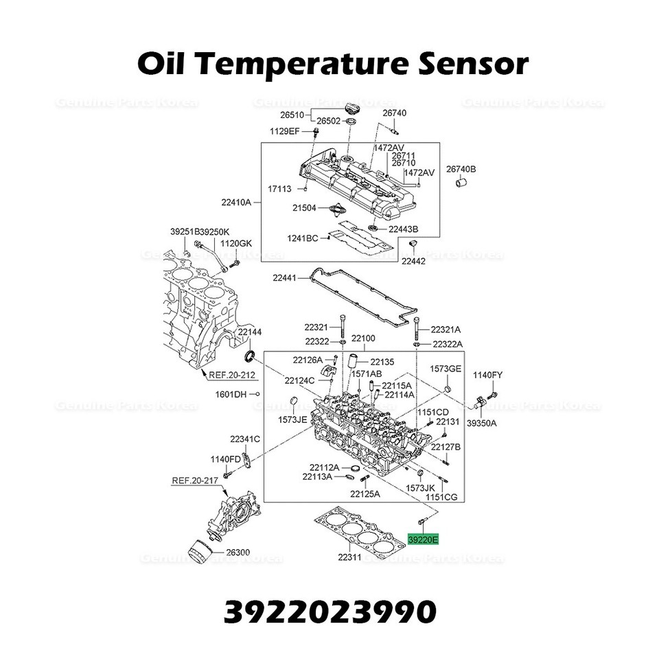 ⭐Genuine⭐ Oil Temperature Sensor 3922023990 for Hyundai Elantra Tucson ...