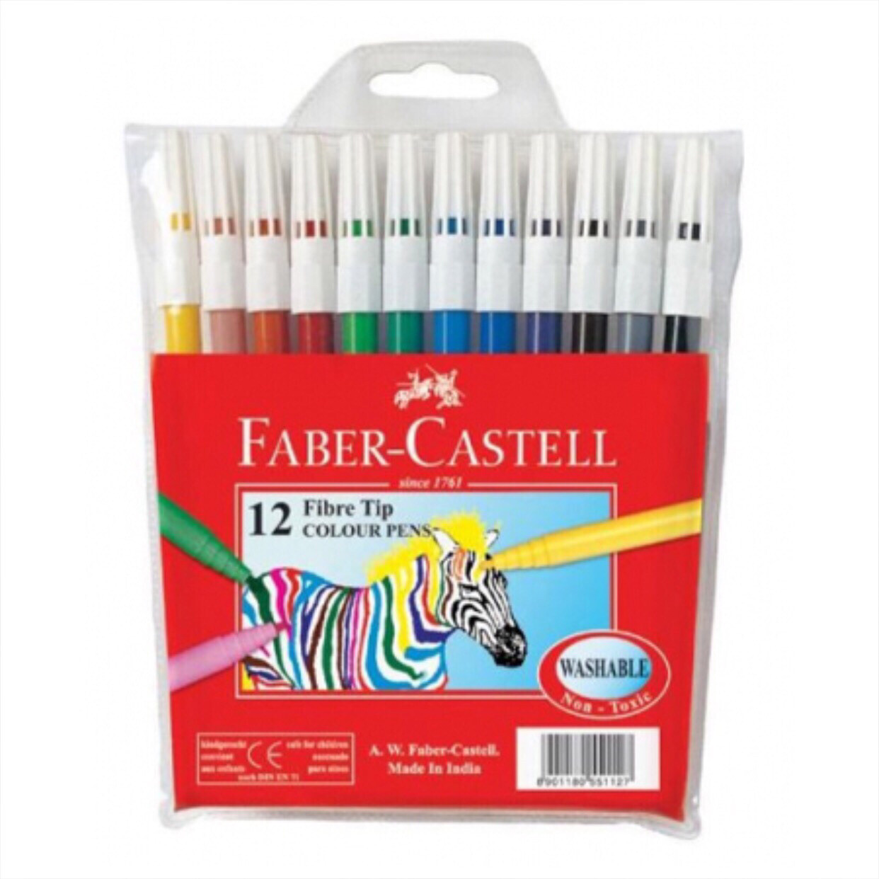 Faber-Castell Fibre Tip Colouring Pens 12 Pack ~ Texters Felt Tip Pens ...