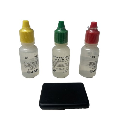 Gold Testing Kit 10k 14k 18k Solution Acids Scratch Stone Test Gold ...