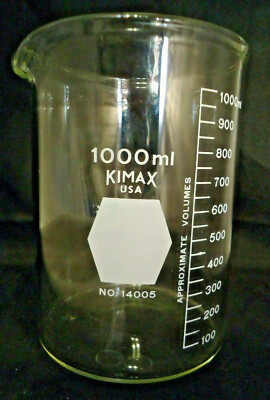 KIMAX 1000ML GLASS BEAKER NO.14005 | eBay