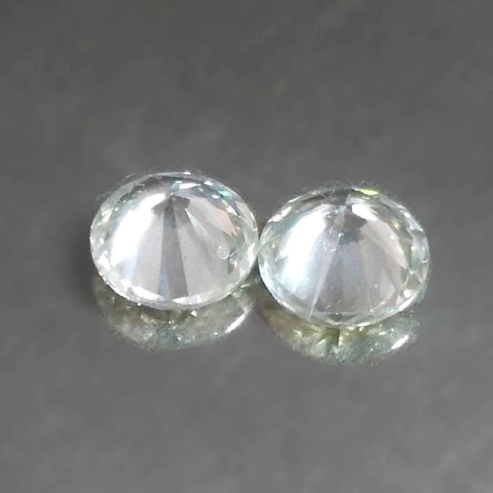 0.52cts Round Pair Untreated White H I Color Natural Earth Mined Loose ...