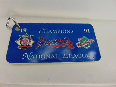 VINTAGE 1991 Atlanta Braves National League Champs Keychain Key Ring ...