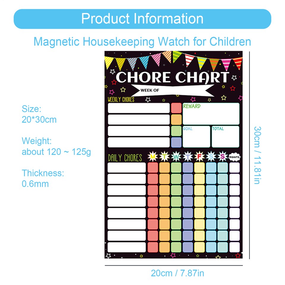 Dry Erase Chore Chart Behavior Chart for Kids At Home Magnetic Dry ...
