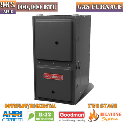 R32 Goodman Gas Furnace Downflow/Horizontal 96% AFUE 100000 BTU Two ...