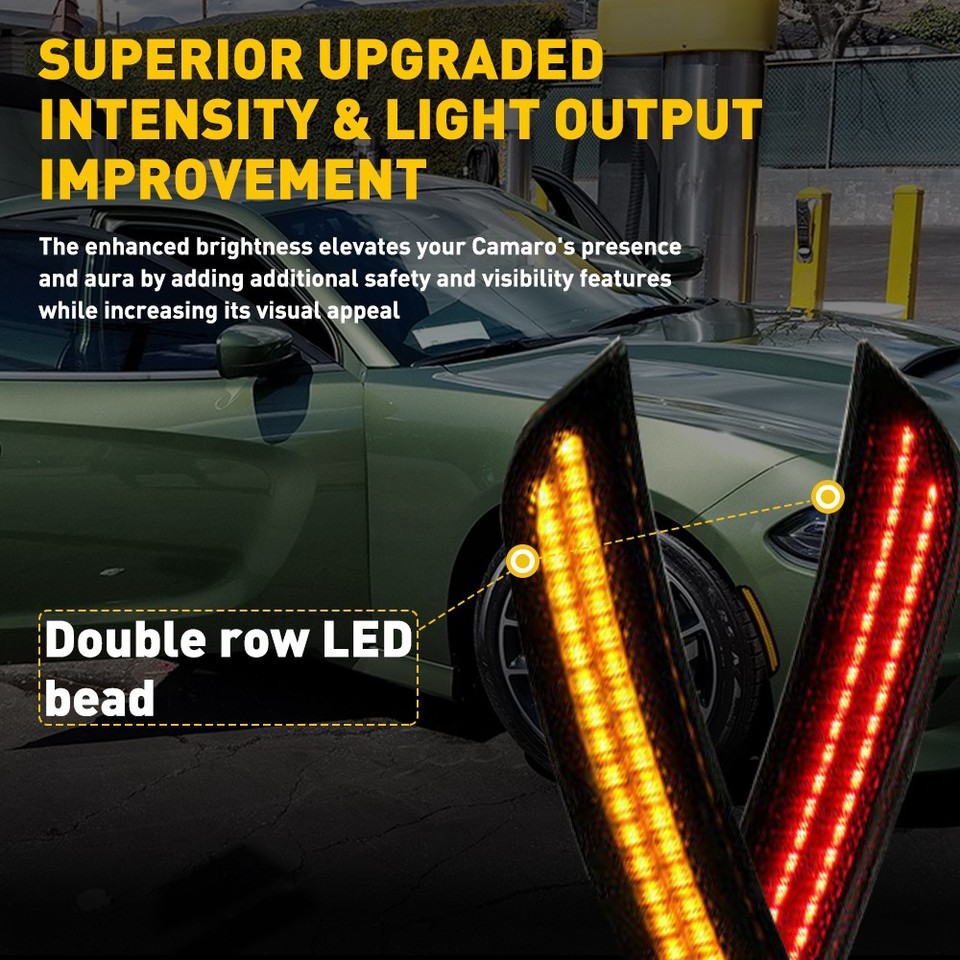 Smoked For Charger Dodge 2015-2021 LED Side Marker Light Front Rear ...