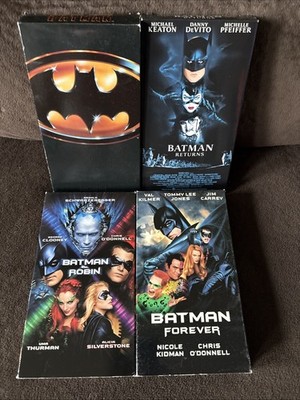 Batman VHS Movie Lot Set of 4 Keaton, Kilmer, Clooney 1989–1997 Warner ...