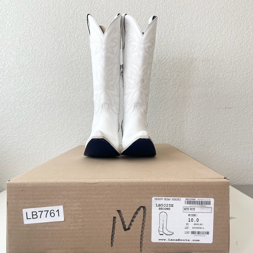 Lane MEGAN MORONEY Cowboy Boots Smokeshow Womens 10 White Western ...