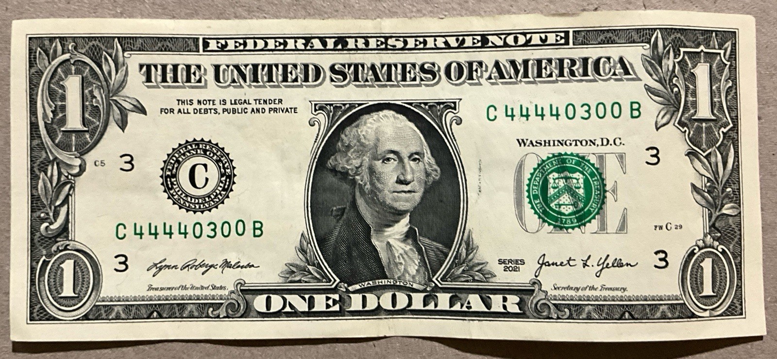 US $1.00 Currency C 44440300 Dollar Note Series 2021 | eBay