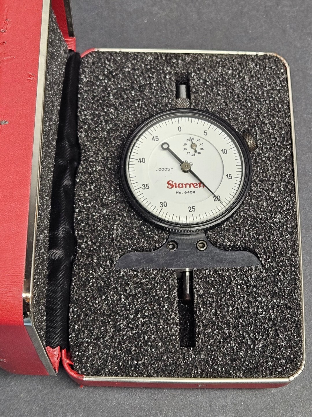STARRETT No. 640R .0005" Dial Depth Gage Reverse Movement Indicator ½ ...