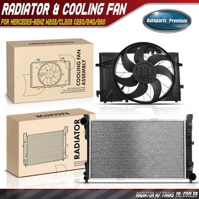 Radiator & Cooling Fan Assembly Kit for Mercedes-Benz W203/CL203 C230 ...