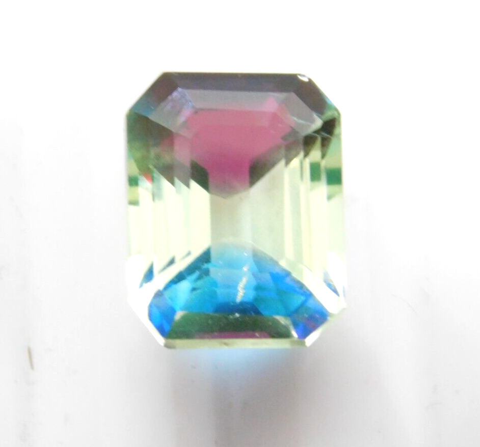 7.90Ct Natural Tri -Color Pitambari Sapphire Radiant Cut Loose Gemstone ...