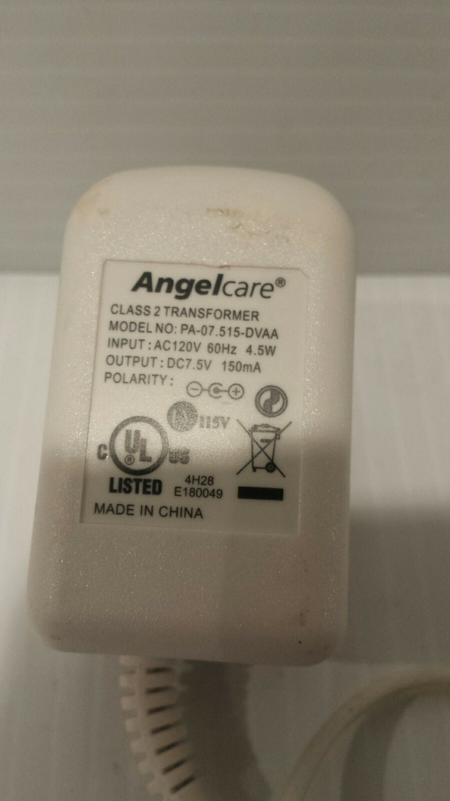 AngelCare PA-07.515-DVAA Baby Monitor AC Power Adapter Class 2 ...