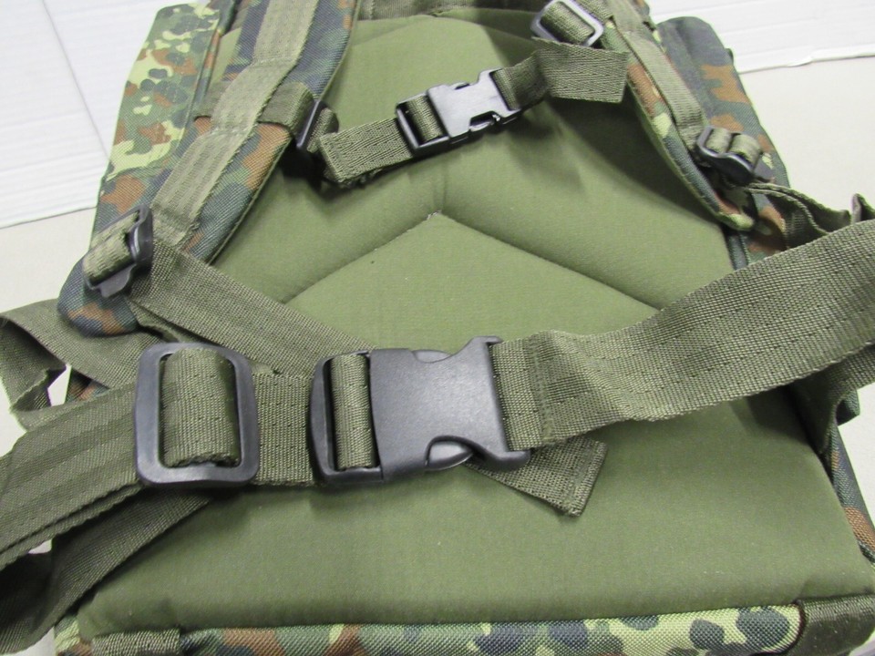 STURM Mil-Tec German Flecktarn Camo Pattern Combat Pack Rucksack with ...