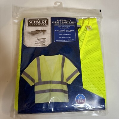 C. E. Schmidt Class 3 Certified Short Sleeve Hi-Visibility Vest (XL/2XL ...