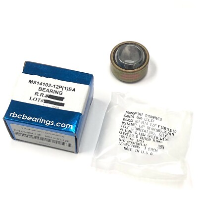 RBC MS14102-12P / MS14102-12 SPHERICAL PLAIN BEARING WIDE CHAMFERED 3/4 ...