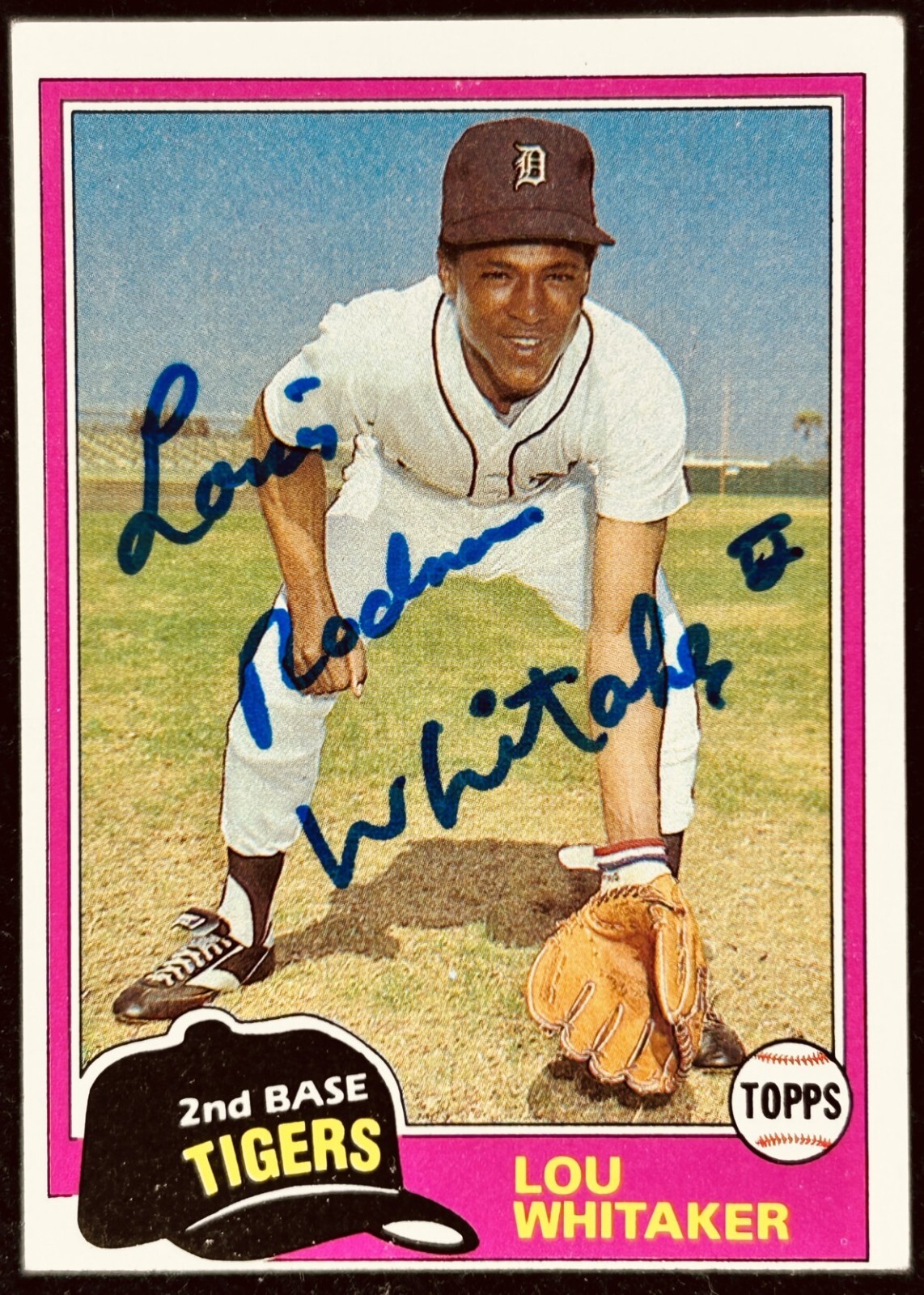 Lou Whitaker signed autograph Detroit Tigers 1981 Topps card full name ...