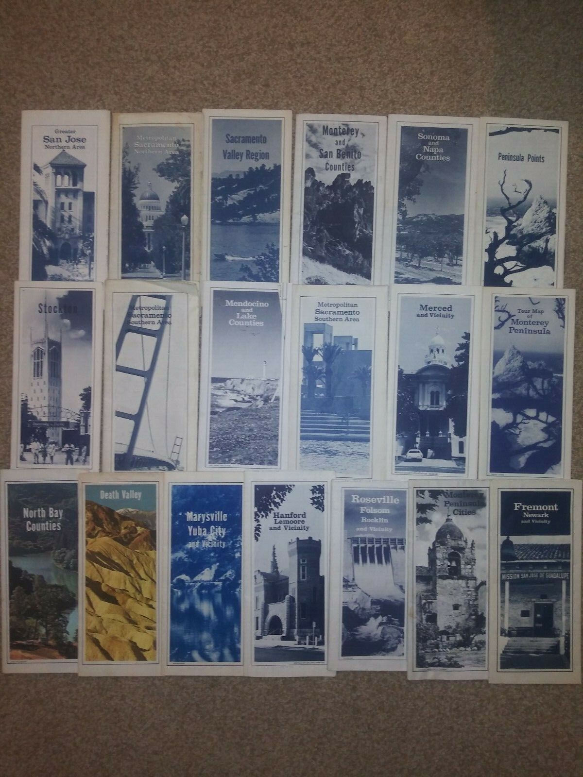 Vintage California AAA CSAA Map Sacramento Monterey Stockton San Jose ...