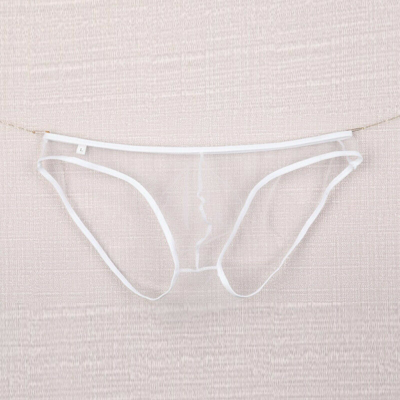 MESH Men Sexy Briefs Underwear G String Ice Silk Underpants Panties ...
