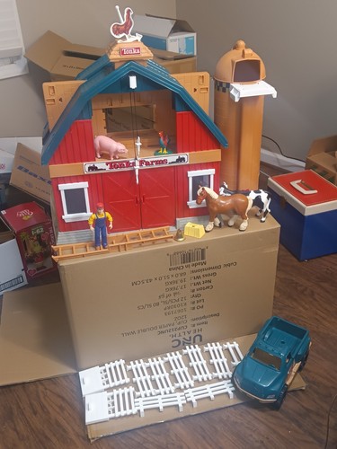 Tonka Farms Barn Silo Lot Play Set Pickup Animals Fence Hay 1995 | eBay