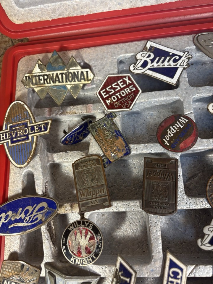 Vintage Radiator Emblems Badges Ford, Chevy, Buick, Willy Knight ...