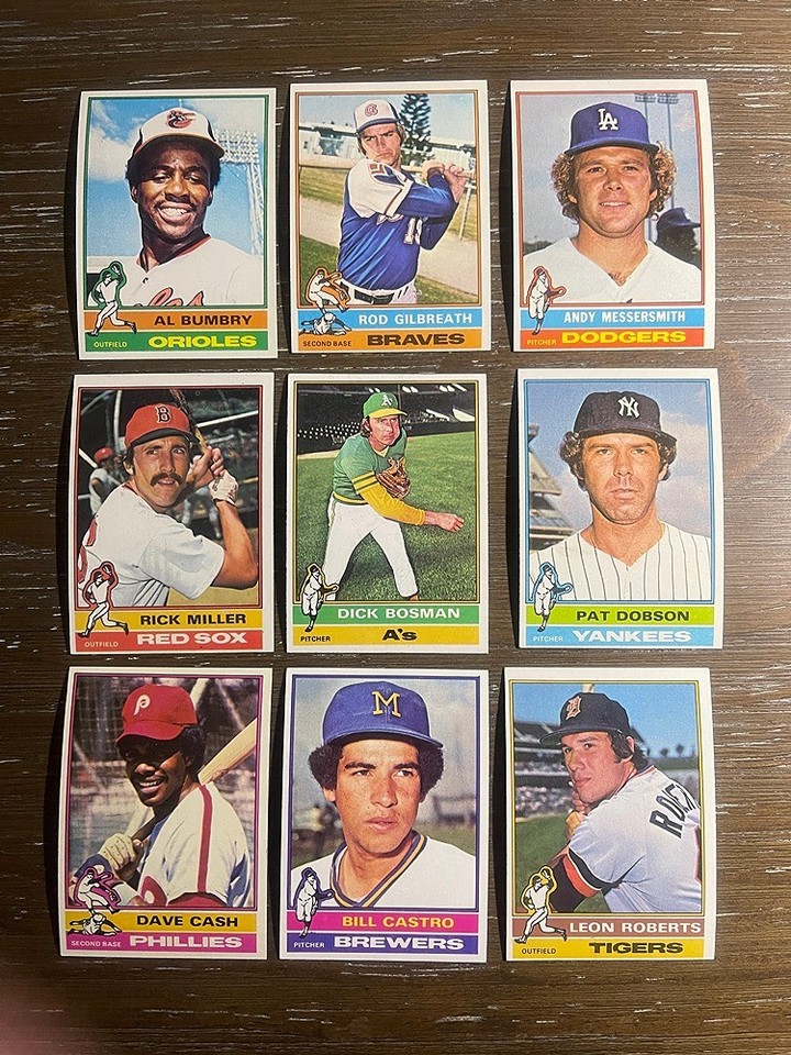 1976 Topps Baseball Partial Set - Lot - 300 Different EXMT to NRMINT ...