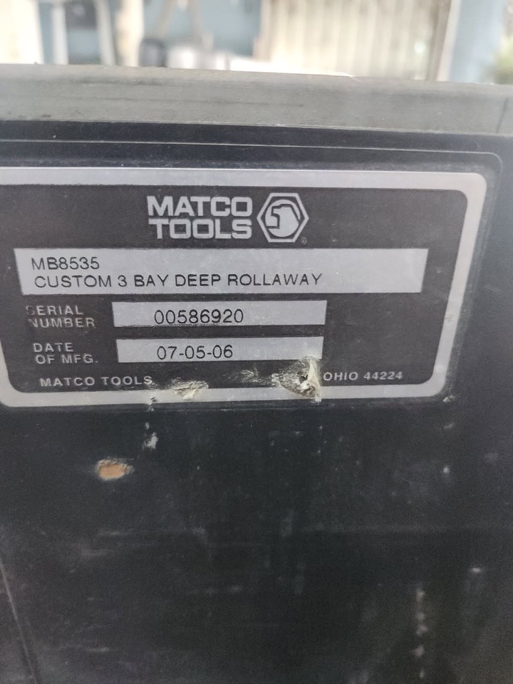 Matco Tools Custom 3 Bay Deep Rollaway Tool Box | eBay
