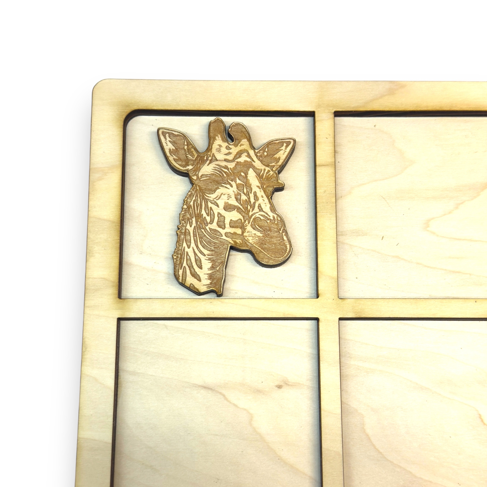 GAME - GIRAFFE AND ELEPHANT Tic Tac Toe - Raw Wood Board Game | eBay