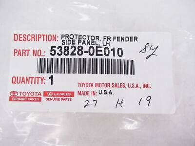 Genuine OEM Toyota 53828-0E010 Driver Front Fender Dust Seal 2014-19 ...