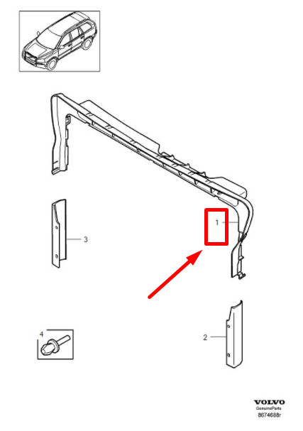 Volvo Xc90 Front Radiator Grill Air Scoop Guide 30730518 for sale ...