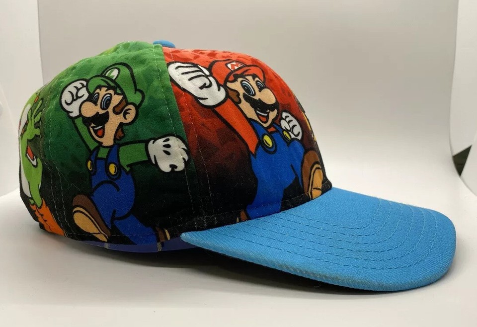 Nintendo Super Mario Cap Hat Youth Snapback Multicolor Cotton | eBay