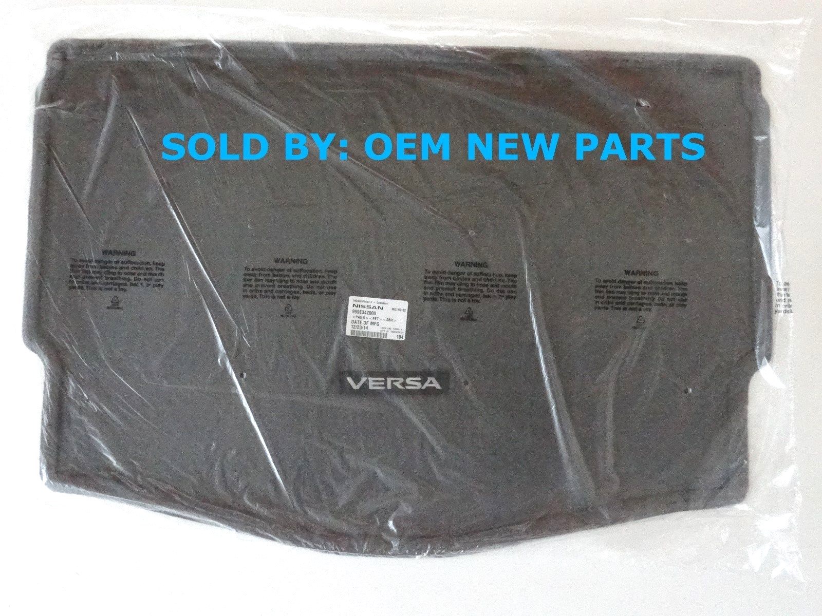 2014-2019 Nissan Versa Note Trunk Mat Gray Genuine Cargo Carpet Liner ...
