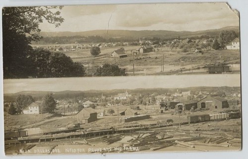 1912 Dallas Oregon Prune & Hop Farms & Railroad Yards Real Photo ...