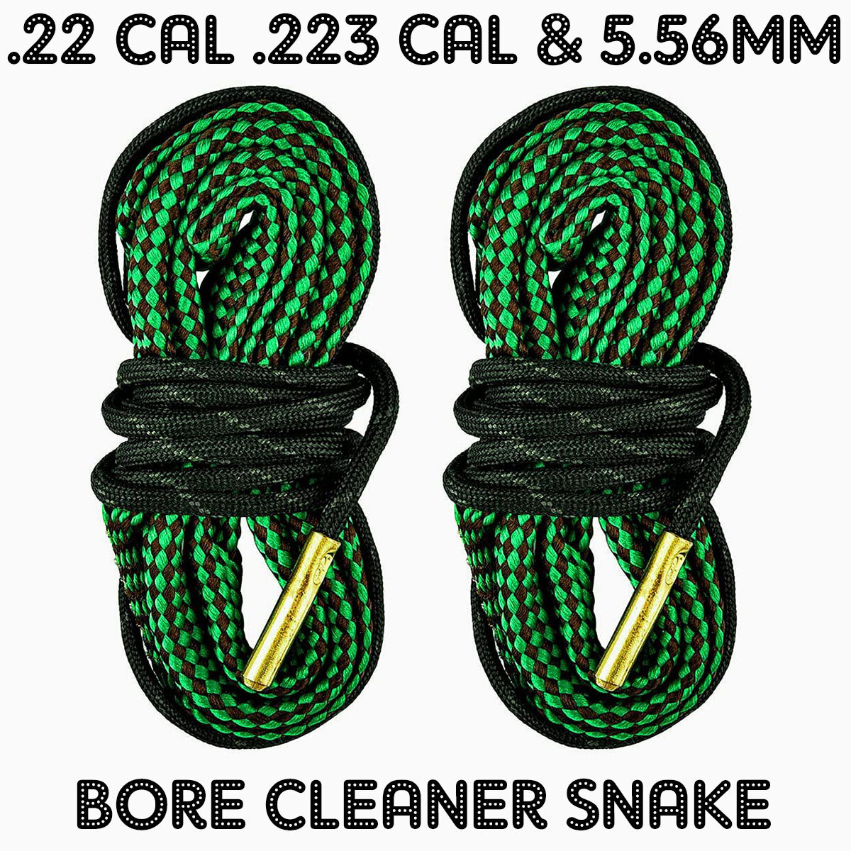 2PCS Reusable Bore Rope Guns Snake Barrel Cleaners For .22 Cal .223 Cal ...