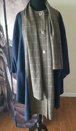 AVOCA COLLECTION Women's Irish Wool Houndstooth Layered Walking Cape ...