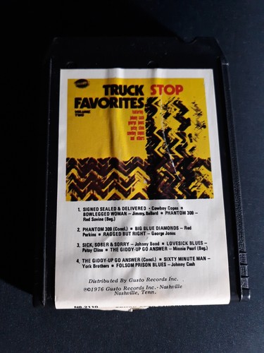 TRUCK STOP FAVORITES- 8 Track Tape (Patsy Cline, Red Sovine, Cowboy ...
