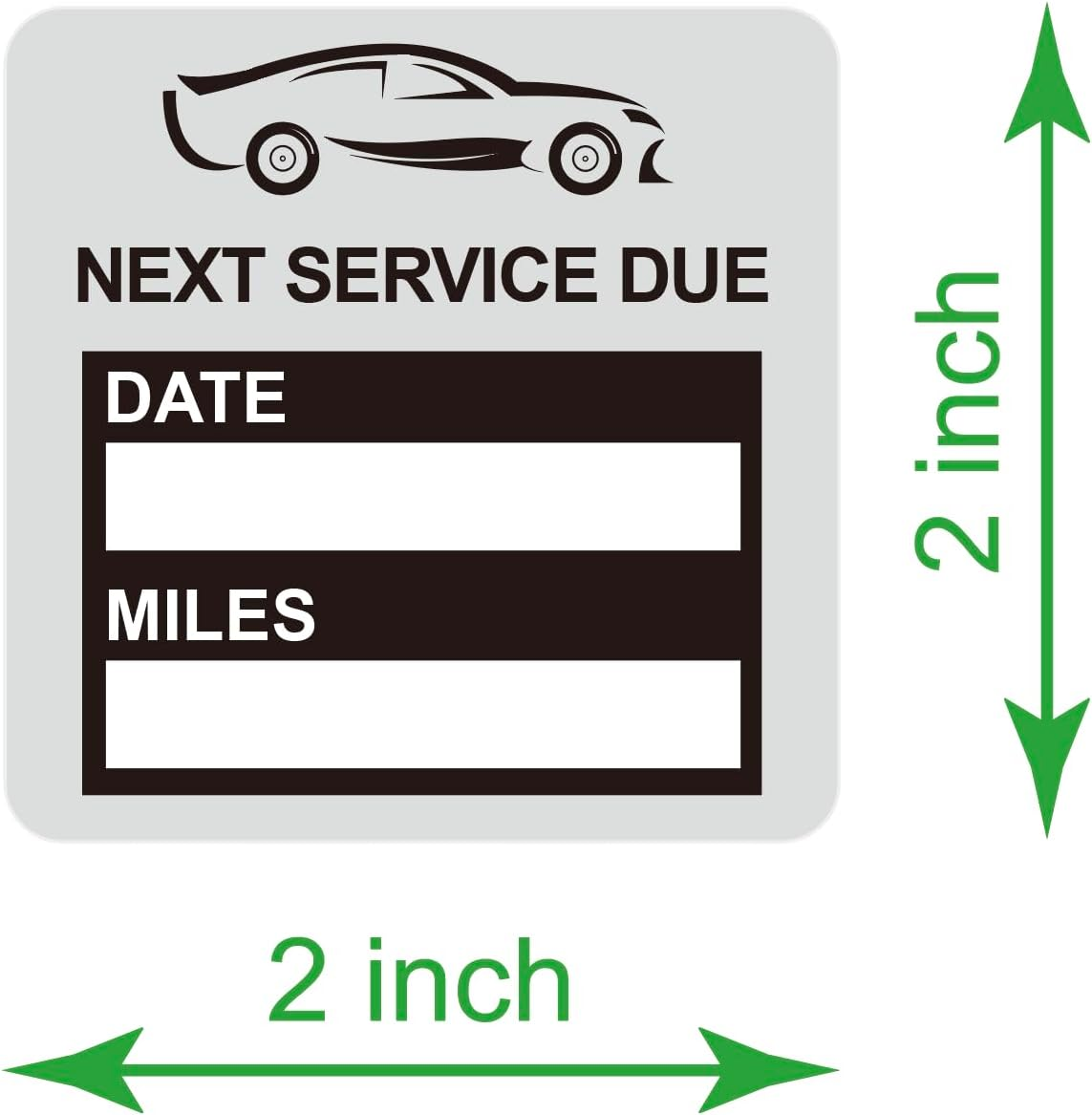 2X2 Inch 60 PCS "Next Service Due" Static Cling Labels Easy Remove Oil ...