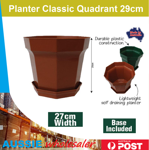 Planter Classic Quadrant Pot Garden Octagon Flower Plastic Pots Saucer ...