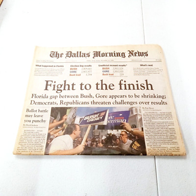 The Dallas Morning News Nov. 10 2000 George W. Bush Al Gore Election ...