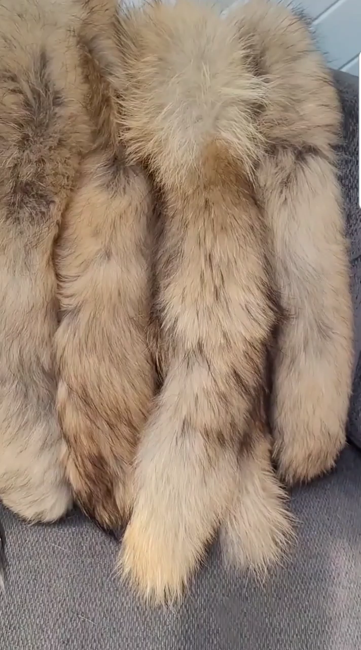 Real Genuine Raccoon Fur Whole skin Collar Trim for Coat Jacket Hood ...