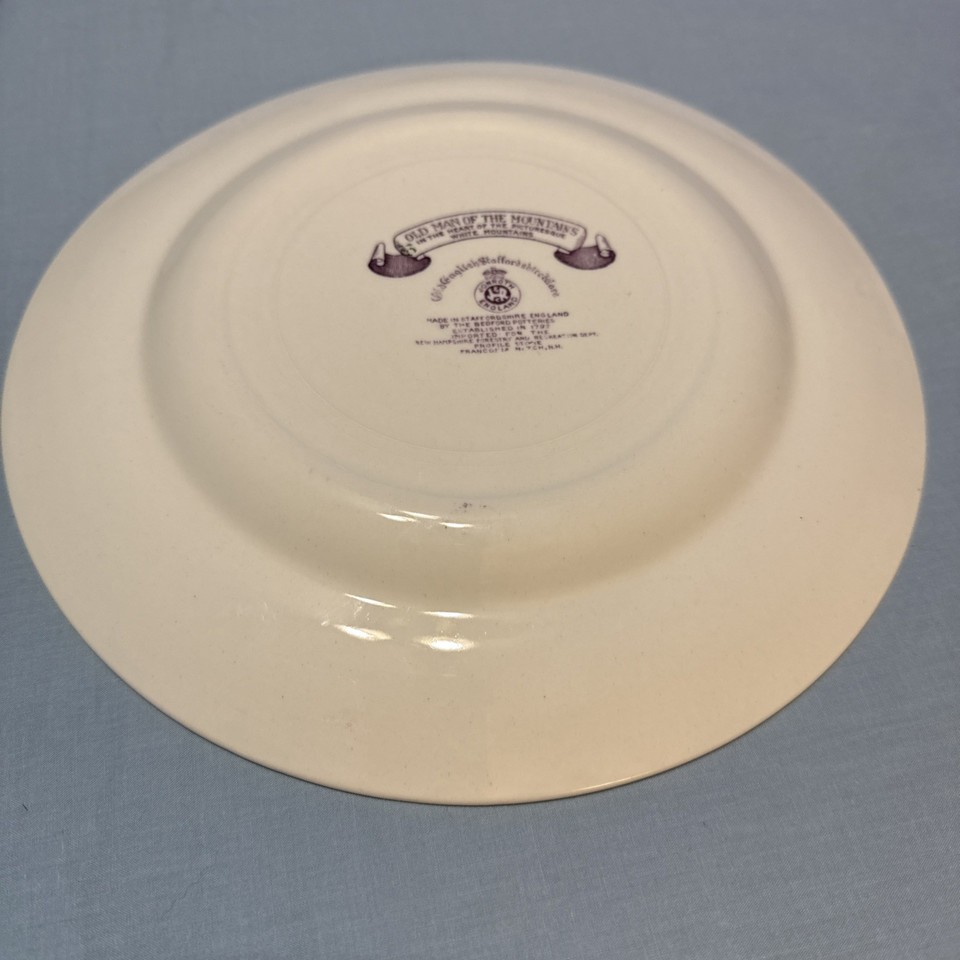 Old Man Of The Mountain Souvenir Plate, Purple Profile Store Franconia ...