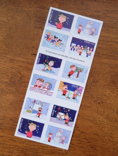 (20) First Class "Charlie Brown Christmas" USPS Postage Stamps-Book Of ...