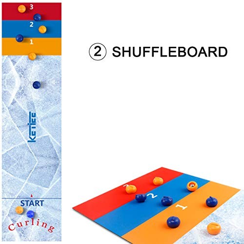 Curling Game for Family 47 inch, 3 in 1 Table Shuffleboards, Tabletop ...