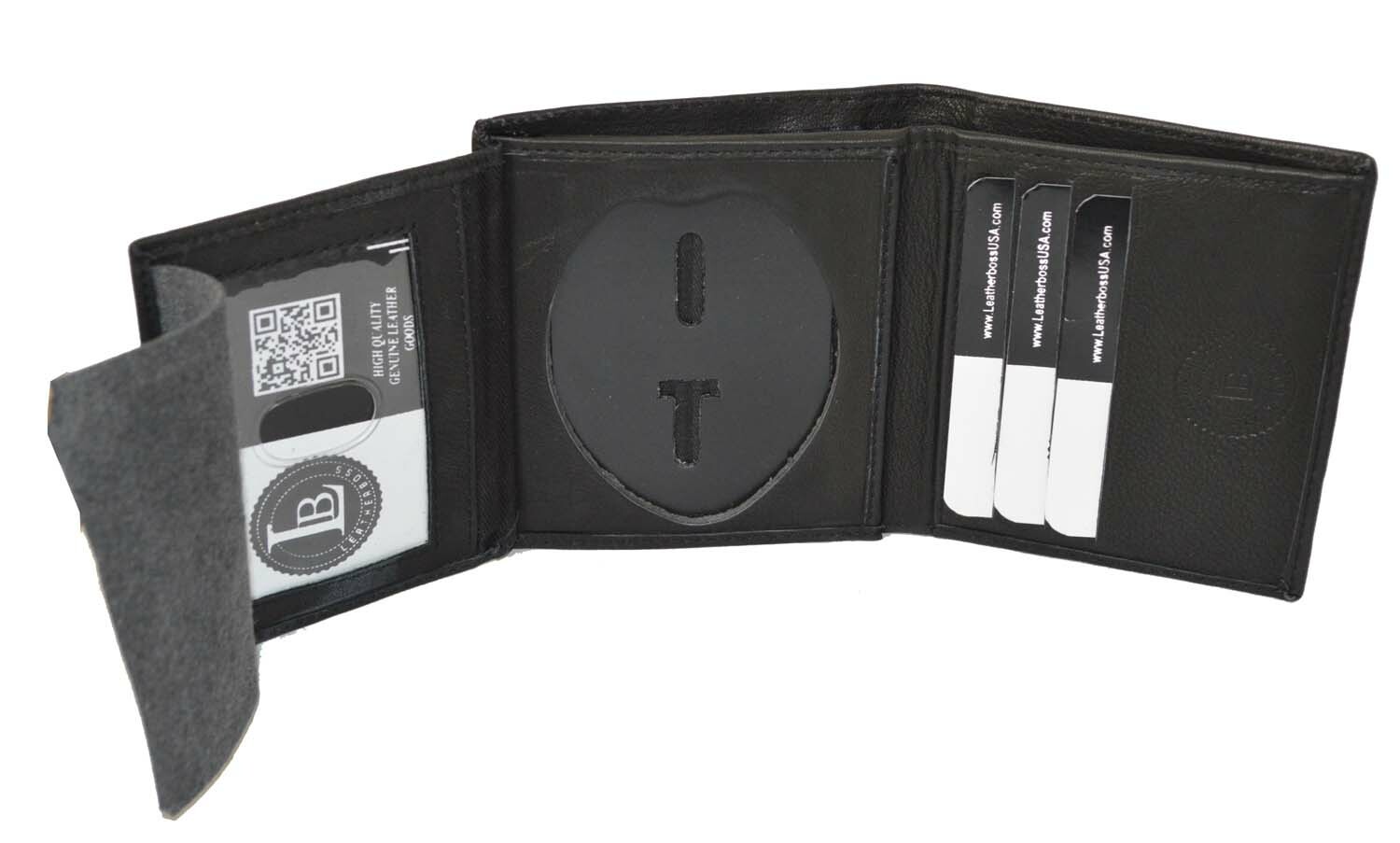 Bi-Fold Badge Holder Wallet, Shield Badge Style with Card Flap by ...