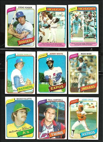 1980 TOPPS BASEBALL ~ YOU PICK (25) ~ BIG LIST~ COMPLETE YOUR SET ...