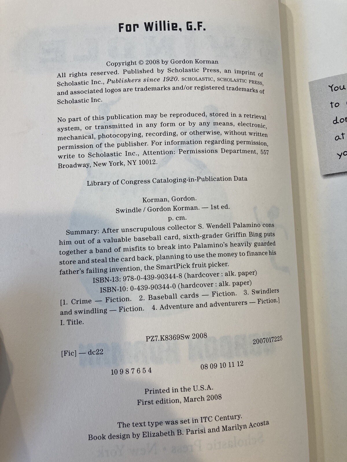 Swindle - By Gordon Korman like new hardcover baseball card doberman ...