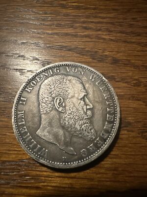 1904 A German States Prussia 5 Funf Mark Silver .900(AU DETAILS) | eBay