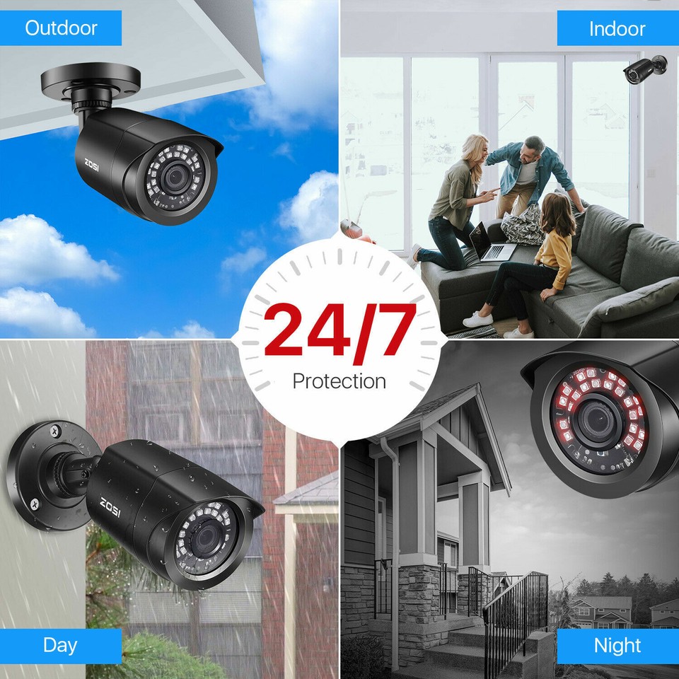ZOSI 16 Channel H.265+ DVR 1080p Security Outdoor Camera System Night ...